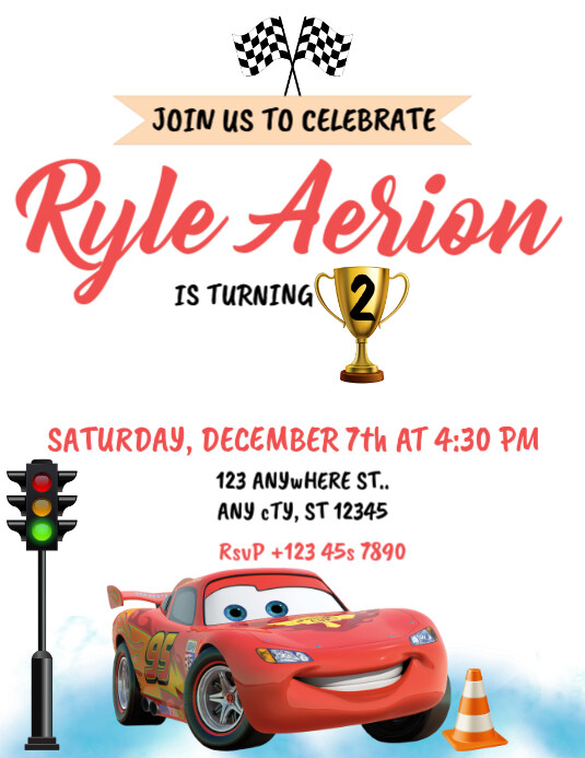 Lightning Mcqueen Flyer (us Letter) Template | PosterMyWall