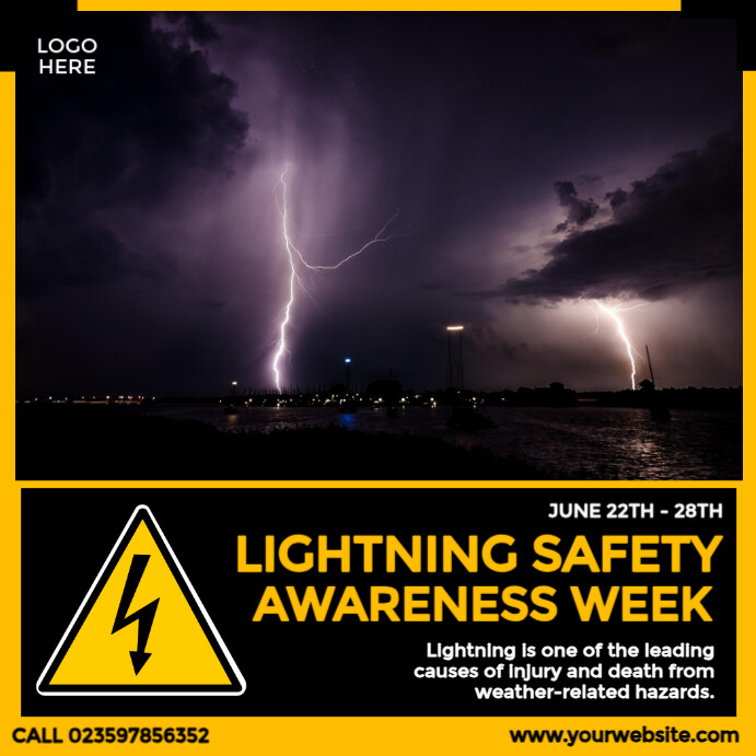 Lightning Safety Awareness Week เทมเพลต | PosterMyWall
