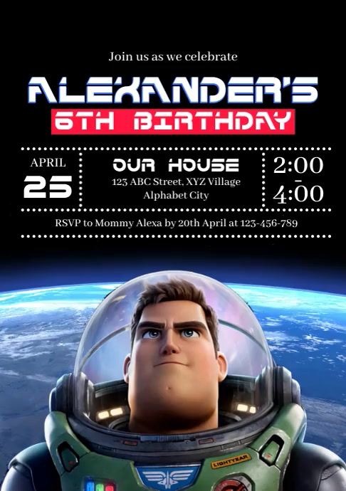 Lightyear Birthday Invitation Template | PosterMyWall
