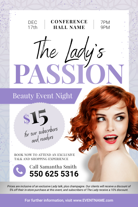 Lilac Ladies Event Flyer Template | PosterMyWall