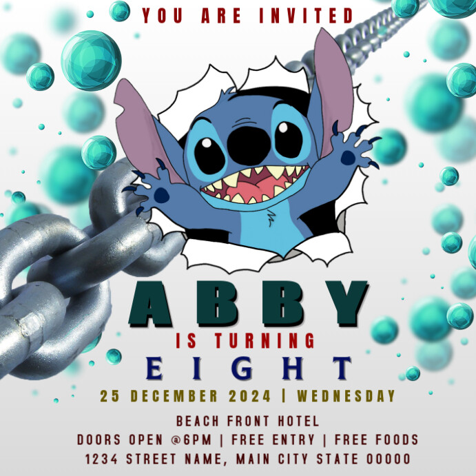 Lilo & Stitch Birthday Instagram Post Template | PosterMyWall