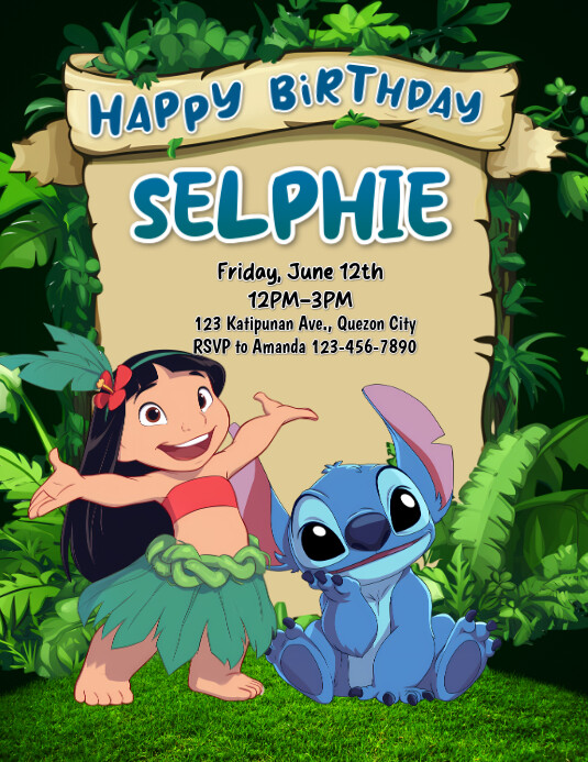 Lilo and Stitch Birthday Flyer Templat | PosterMyWall