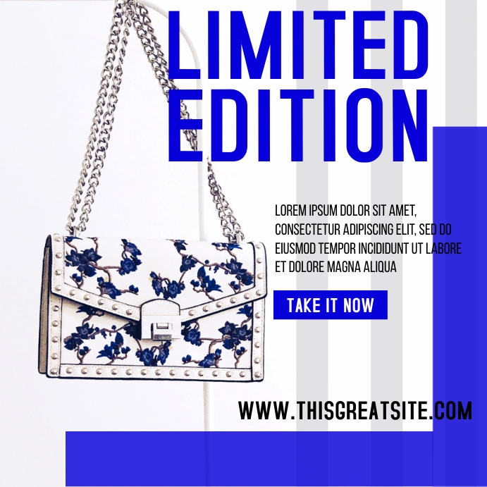 Limited Edition SImple Blue Template | PosterMyWall