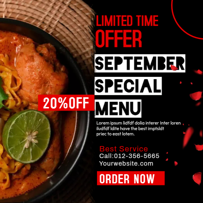 Copy of Limited Time Food Offer | PosterMyWall