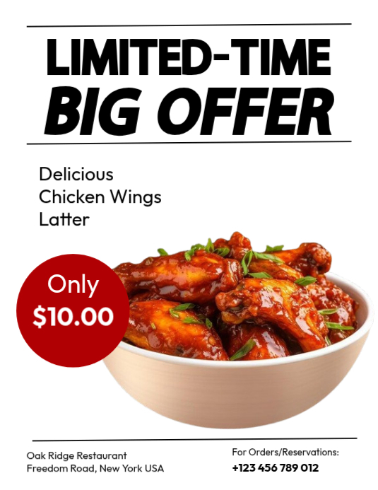 Limited Time Restaurant Offer Template | PosterMyWall