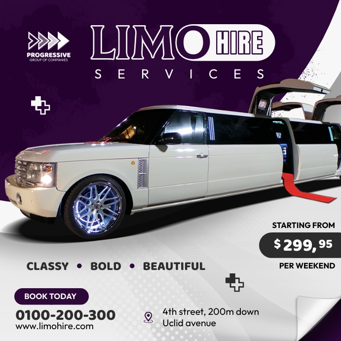 Plantilla de Limo Hire (1) | PosterMyWall