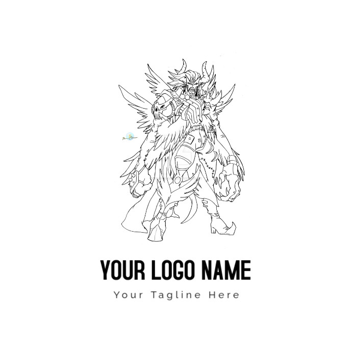 Line Art Manga Coloring Book Character Costume Design Logo Template ...
