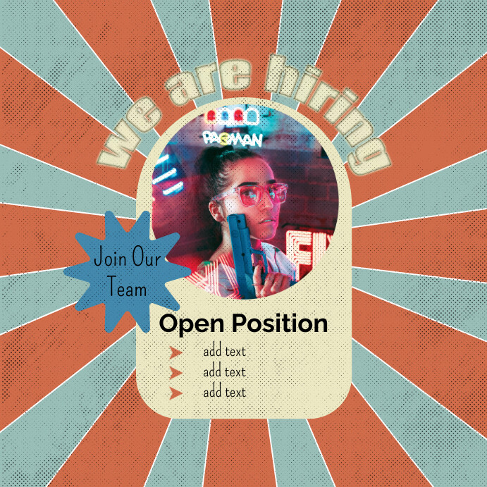 Plantilla de linkedin hiring poster | PosterMyWall