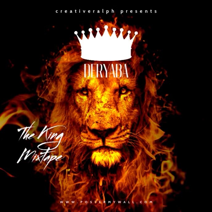 Lion King Crown Fire Mixtape Album Cover Maker Template | PosterMyWall