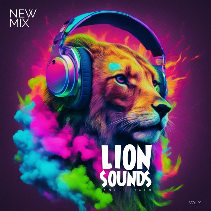 Lion Sounds Album Artwork Template | PosterMyWall