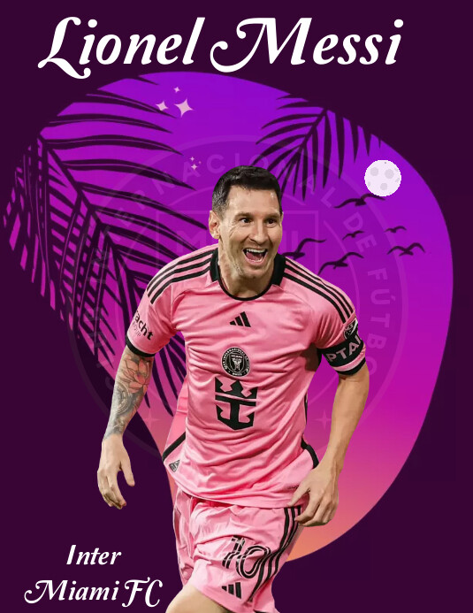 Modèle Lionel Messi inter Miami flyer | PosterMyWall