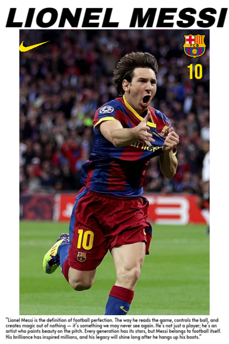 Lionel Messi: Limited Special Edition Barcelona Poster. Template ...
