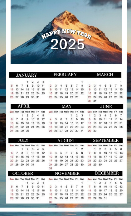 Copy of List-based 2025 Calendar Design Template Us L | PosterMyWall