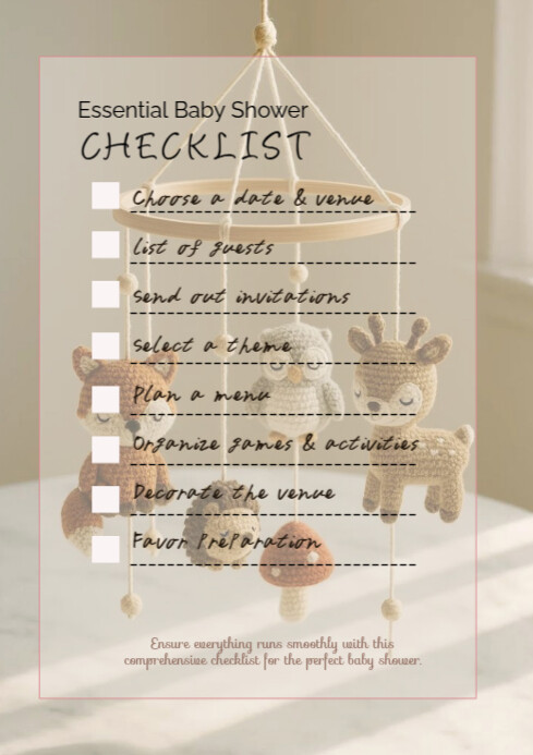 List-based Baby Checklist A4 Template | PosterMyWall