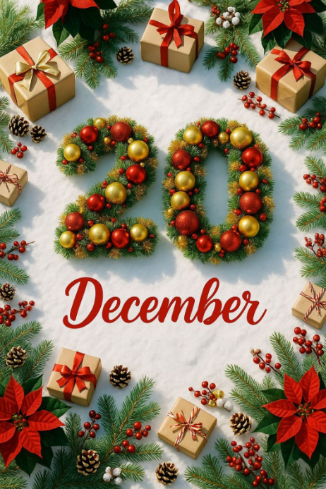 Plantilla de List-based Christmas Countdown December 20 Poster ...