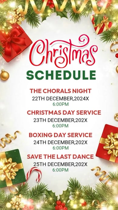 List-based Christmas Event Schedule Instagram Story Template | PosterMyWall