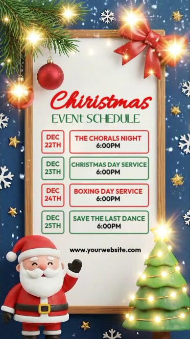 Plantilla de List-based Christmas Events Schedule Template Instagram ...