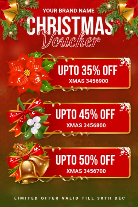 List-based Christmas Gift Voucher Poster Template | PosterMyWall