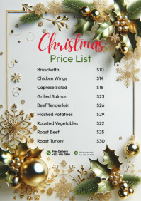 Christmas Price List A4 Template | PosterMyWall