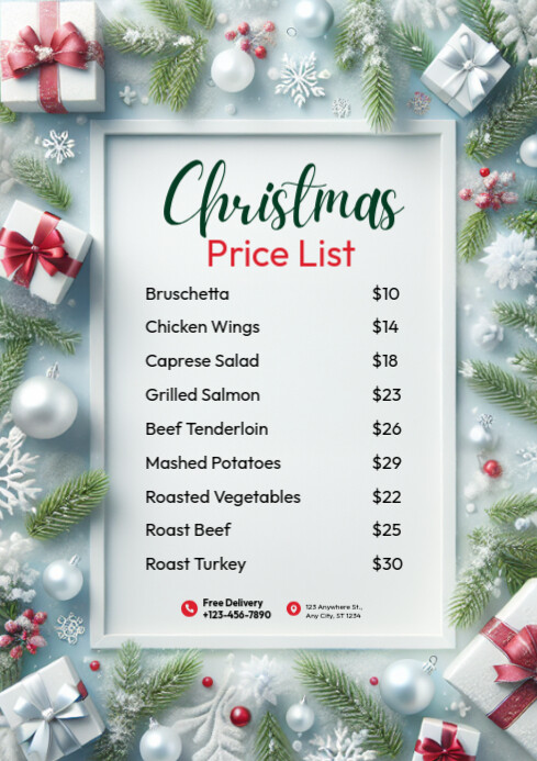 List-based Christmas Price A4 Template | PosterMyWall