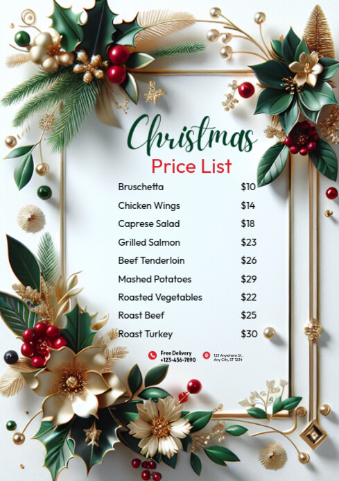 Copy of List-based Christmas Price A4 | PosterMyWall