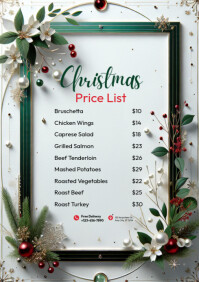 Christmas price list Template | PosterMyWall