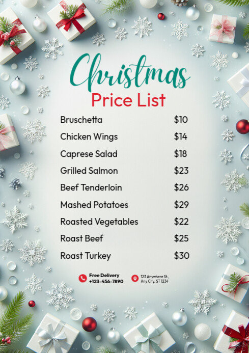 Copy of List-based Christmas Price A4 | PosterMyWall