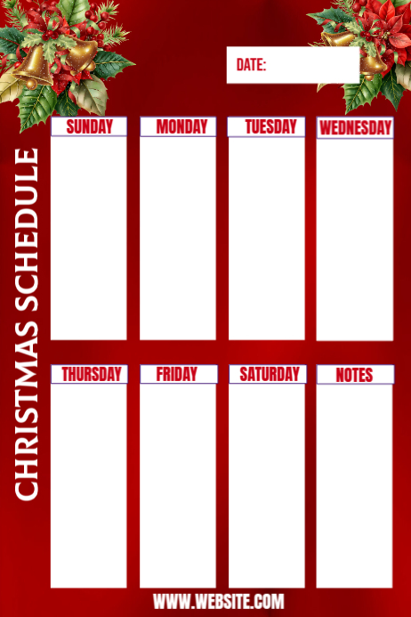 List-based Christmas Schedule Poster Template | PosterMyWall