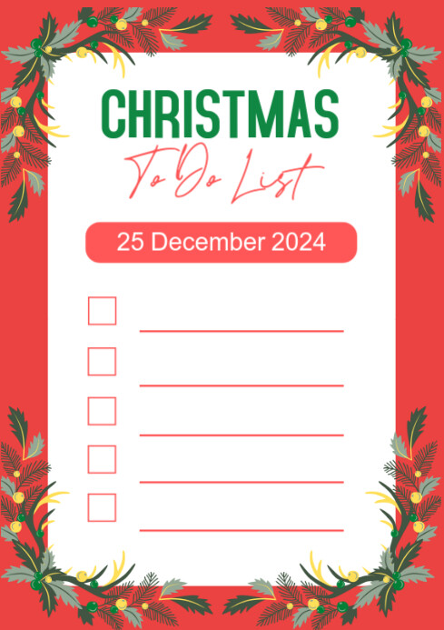 List-based Christmas Wish List/christmas List Template/check List/red ...