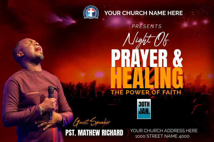 List-based Church Poster Template | PosterMyWall