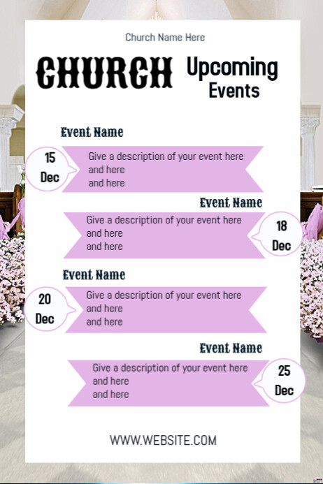 List-based Church Upcoming Events Poster Template | PosterMyWall