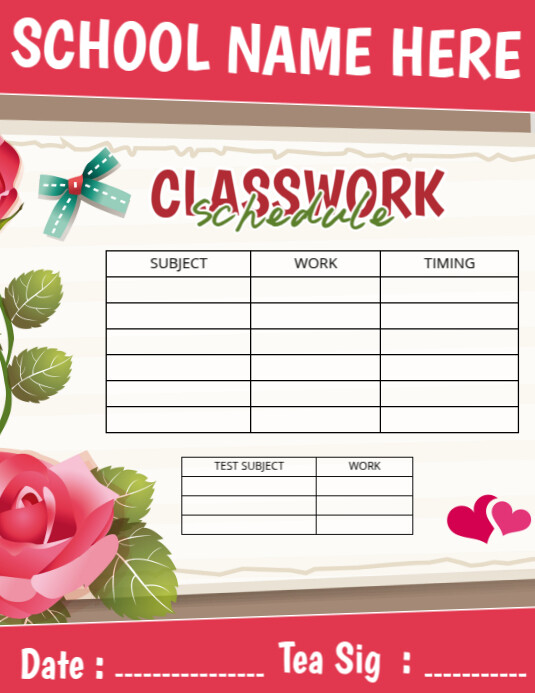 List-based Classroom Schedule Flyer (us Letter) Template | PosterMyWall