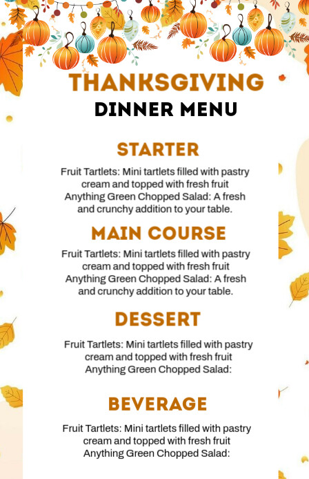 List-based Dinner Christmas Wish Menu Template Tabloid | PosterMyWall