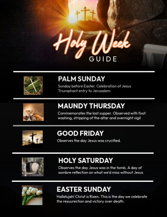 Copy of List-based Easter Holy Week Guide Flyer (us Letter) | PosterMyWall