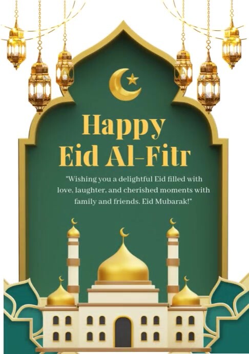 List-based Eid Mubarak Post A4 Template | PosterMyWall