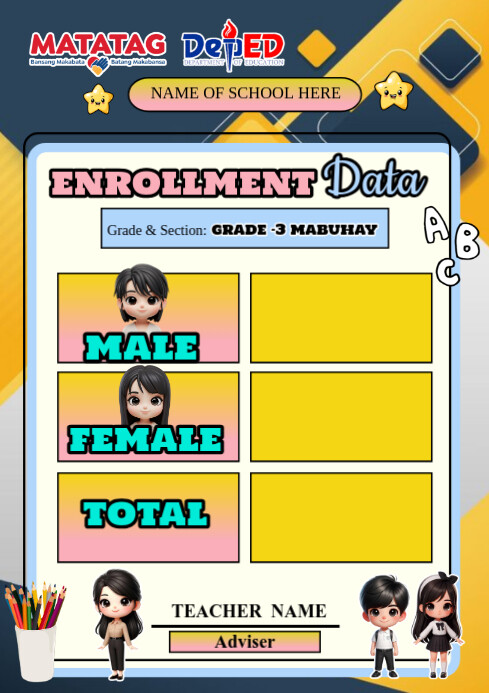 Copy of List-based Enrollment Data List A4 | PosterMyWall