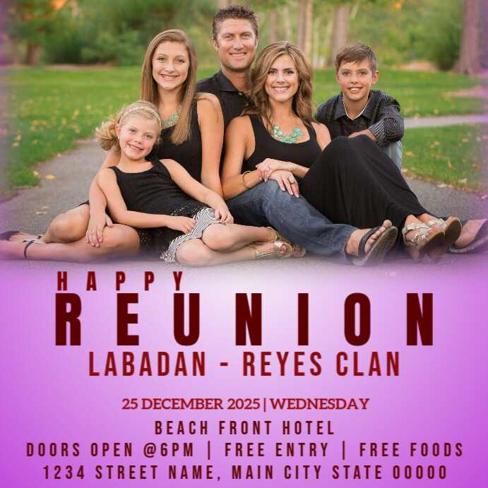 List-based Family Reunion Instagram Post Template | PosterMyWall