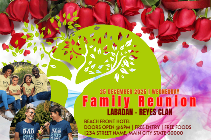 List-based Family Reunion Poster Template | PosterMyWall