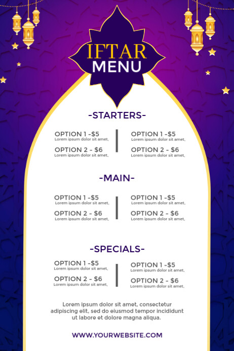 Copy of List-based Iftar Menu Poster | PosterMyWall