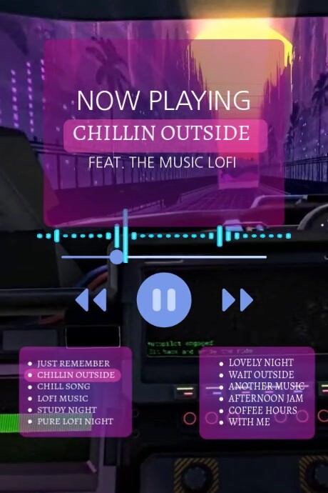 List-based Lofi Music Playlist Poster Template | PosterMyWall