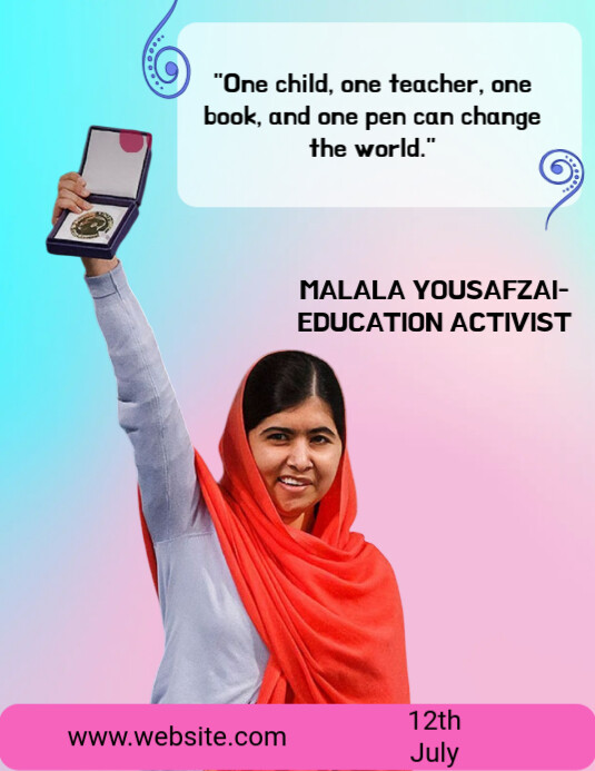 Plantilla de List-based Malala Yousafzai Day 2025 Flyer (us Letter ...