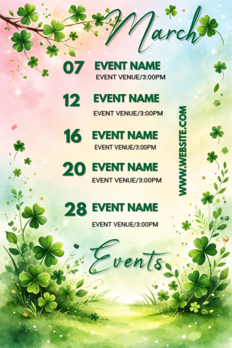 List-based march upcoming events Template | PosterMyWall
