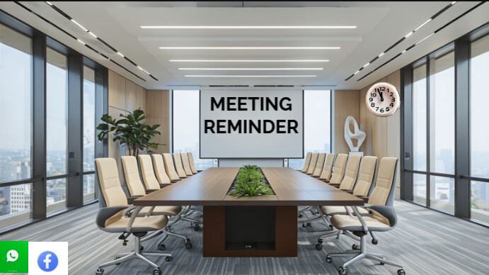 List-based Meeting Reminder Presentation (16:9) Template | PosterMyWall