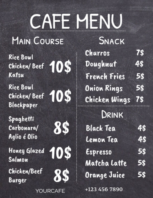 List-Based Menu Flyer Template | PosterMyWall