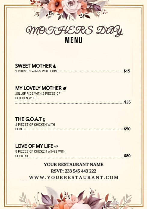 List-based Mothers Day A4 Template | PosterMyWall