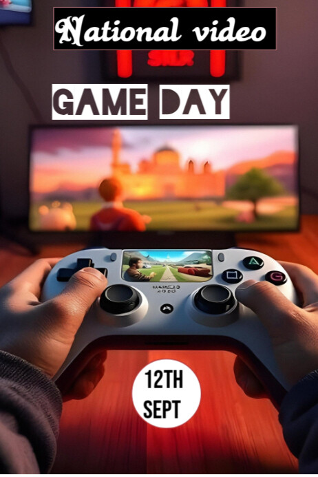 List-based National Video Game Day Flyer Poster Template | PosterMyWall