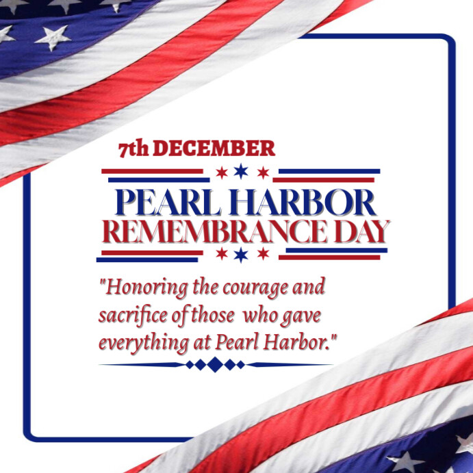 List-based Pearl Harbor Remembrance Day Instagram Post Template ...