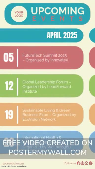 List Based Professional Upcoming Events Digital Display (9:16) Template ...