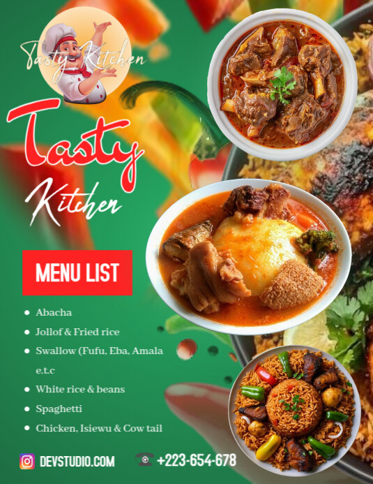 Copy of List-based Restaurant Menu Flyer (us Letter) | PosterMyWall