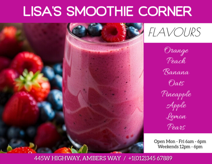 Copy of List-based Smoothie Flyer (us Letter) | PosterMyWall